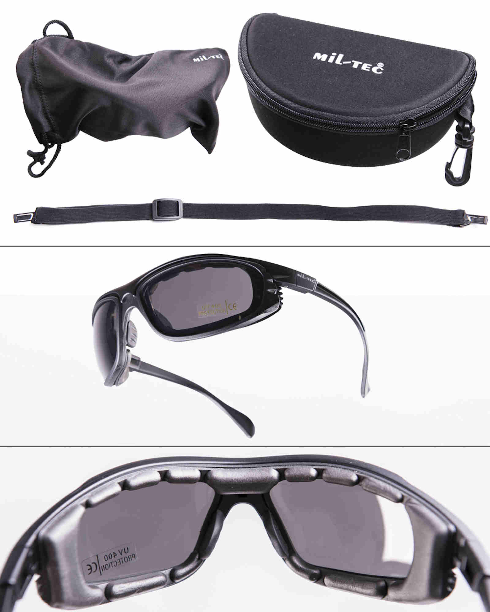 Mil-Tec WARRIOR BRILLE M.ETUI,RIEMEN U.BÜGEL Sonnenbrille ...